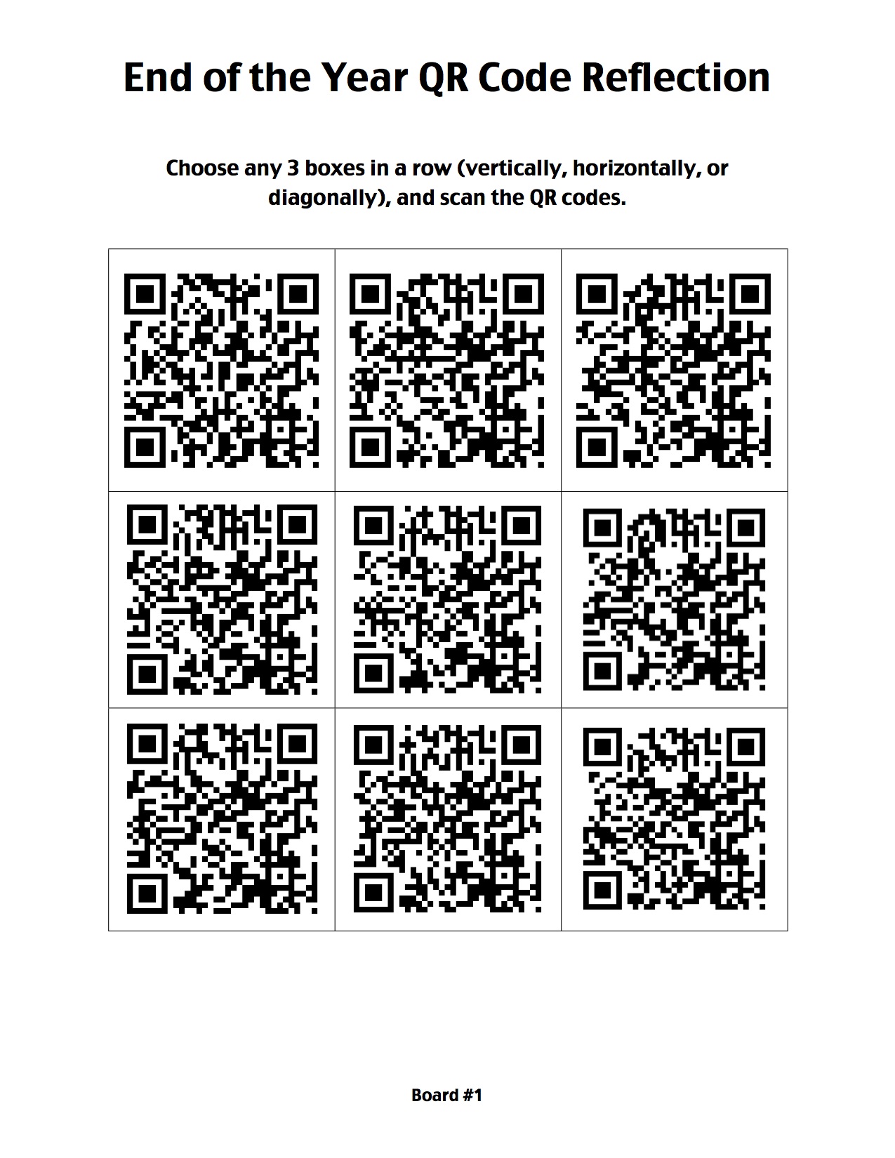QR Code Year-End Reflection – Engage Their Minds